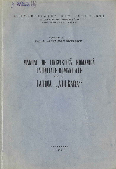 (PDF) Manual de lingvistică romanică. Latinitate vs. Romanitate, II ...