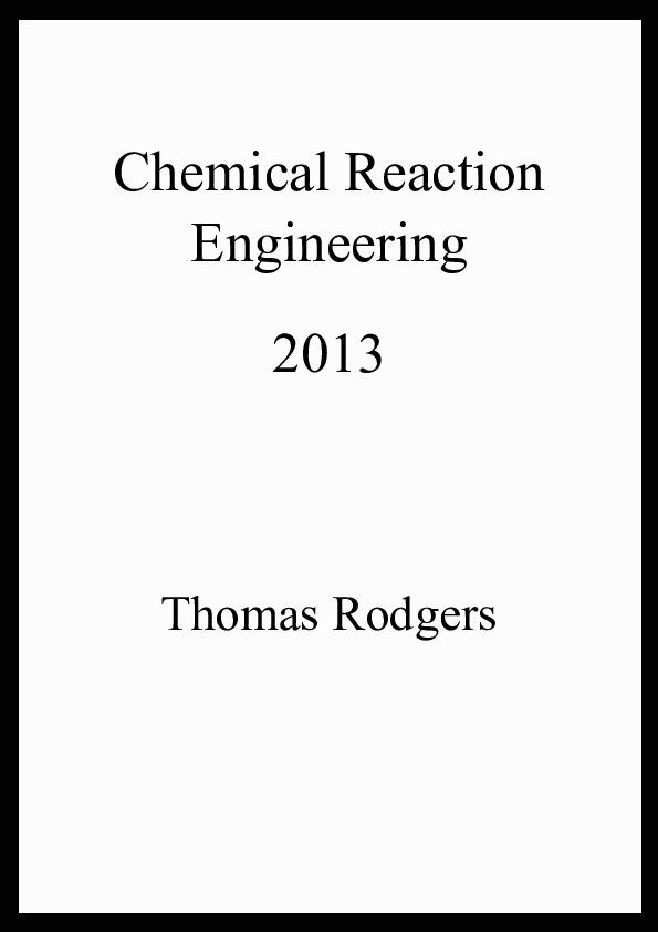 (PDF) Chemical Reaction Engineering