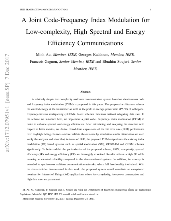 (PDF) A Joint Code-Frequency Index Modulation for Low-complexity, High Spectral and Energy ...