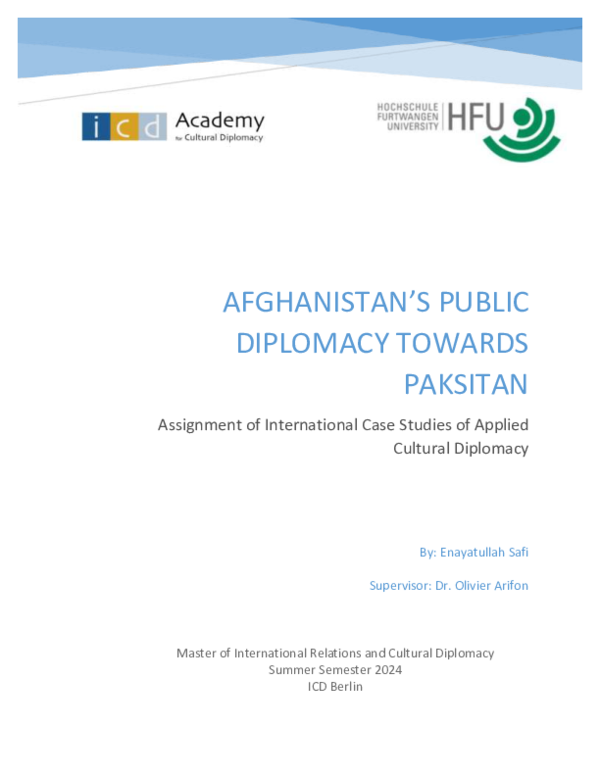 (PDF) Afghanistan Public Diplomacy Discourse Towards Pakistan