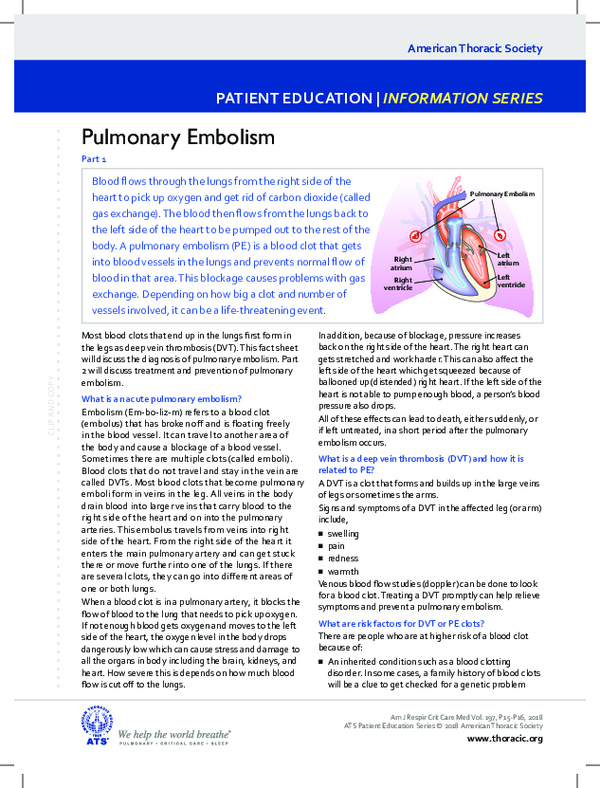(PDF) Pulmonary Embolism Part 1