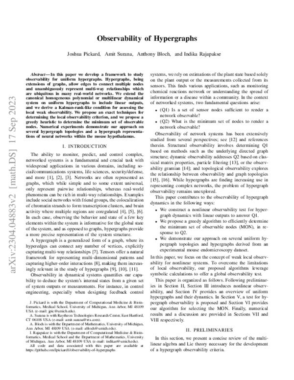 (PDF) Observability of Hypergraphs