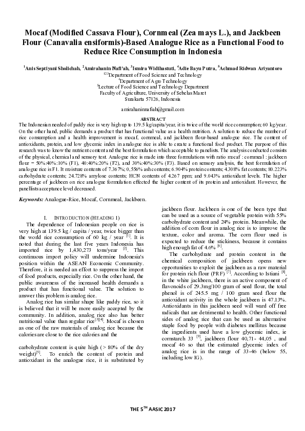 (PDF) Mocaf (Modified Cassava Flour), Cornmeal (Zea mays L.), and ...