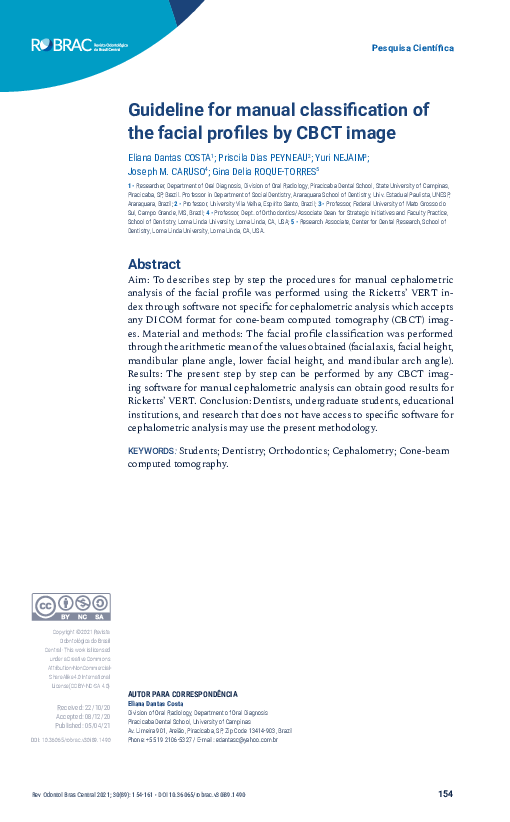 (PDF) Guideline for manual classification of the facial profiles by ...
