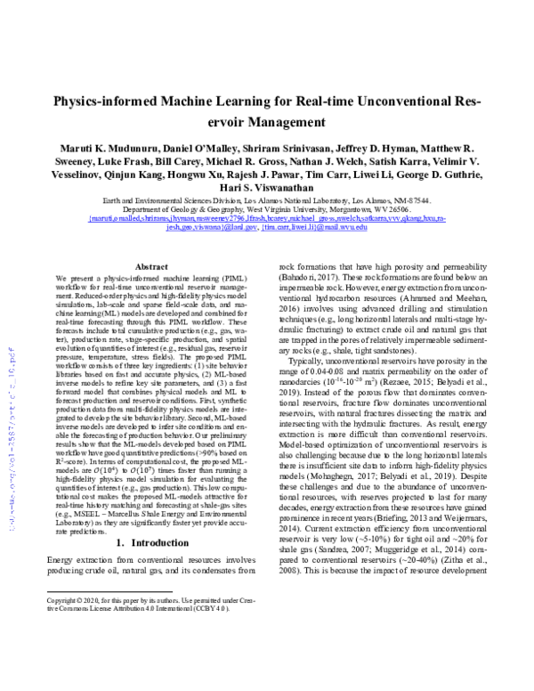 Pdf Physics Informed Machine Learning For Real Time Reservoir Management