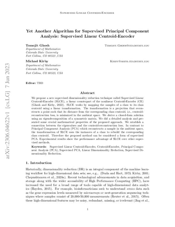 (PDF) Yet Another Algorithm for Supervised Principal Component Analysis: Supervised Linear ...