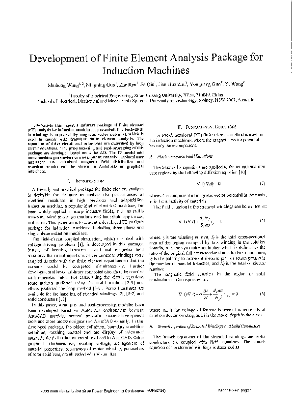 (PDF) Development of finite element analysis package for induction ...