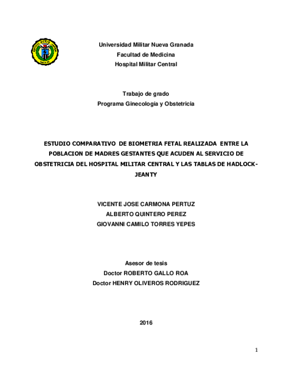 (PDF) Estudio comparativo de biometría fetal realizada entre la ...
