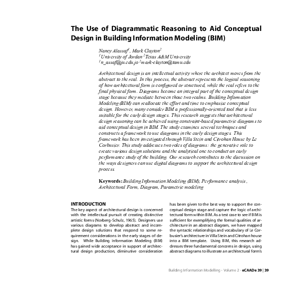 (PDF) The Use of Diagrammatic Reasoning to Aid Conceptual Design in Building Information ...
