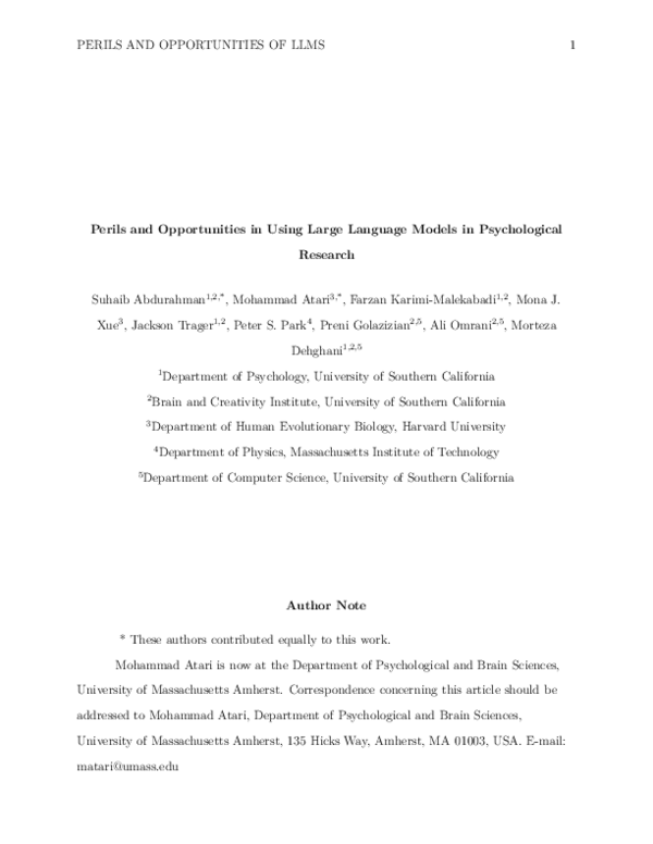 (PDF) Perils and Opportunities in Using Large Language Models in ...