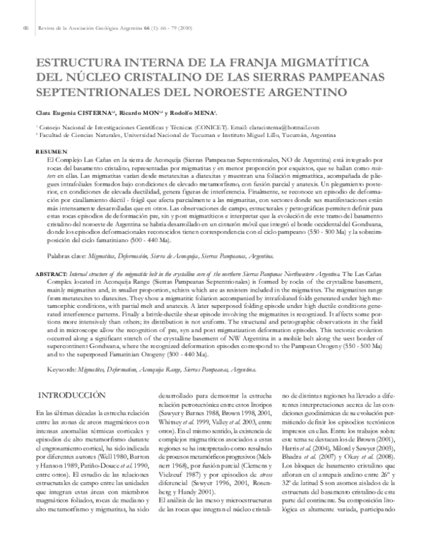 (PDF) Internal structure of the migmatitic belt in the crystalline core ...