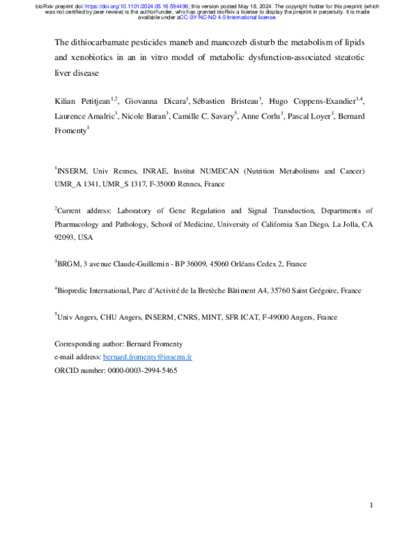 (PDF) The dithiocarbamate pesticides maneb and mancozeb disturb the ...