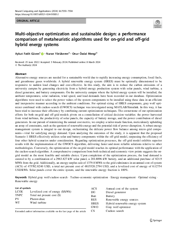 (PDF) Multi-objective optimization and sustainable design: a performance comparison of ...