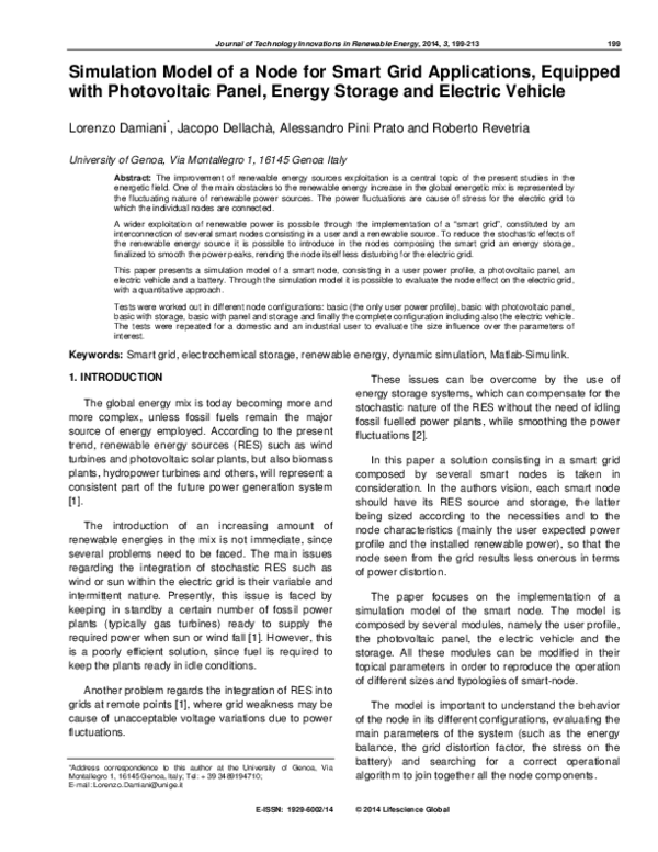 (PDF) Simulation Model of a Node for Smart Grid Applications, Equipped with Photovoltaic Panel ...