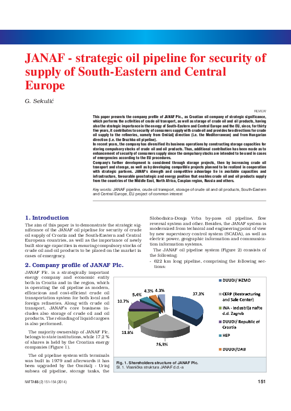 (PDF) JANAF - strategic oil pipeline for security of supply of South ...