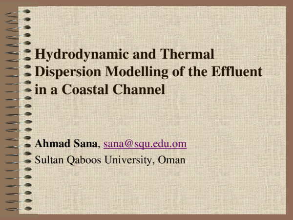 (PDF) Hydrodynamic and Thermal Dispersion Modelling of the Effluent in ...