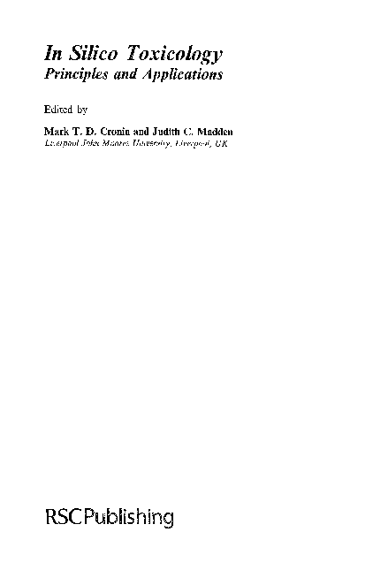 (PDF) In silico toxicology : principles and applications