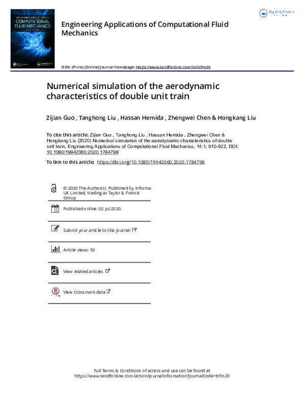 (PDF) Aerodynamic Analysis of Double Unit Trains