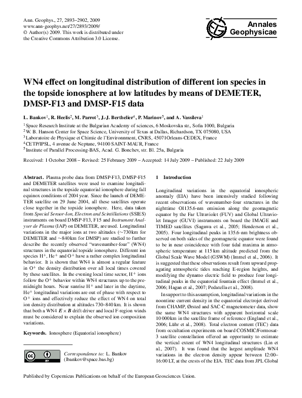 (PDF) WN4 effect on longitudinal distribution of different ion species ...