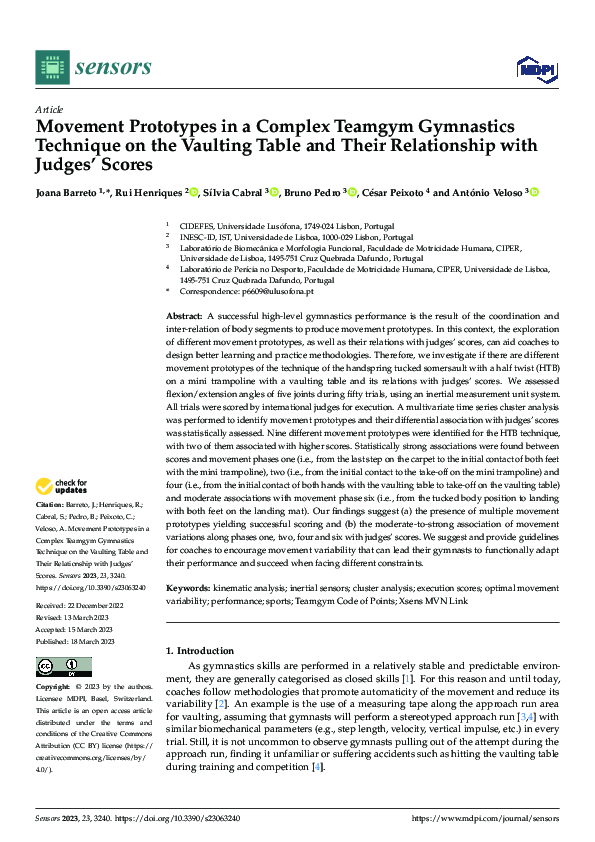 (PDF) Movement Prototypes in a Complex Teamgym Gymnastics Technique on ...