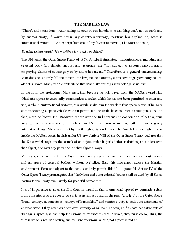 (PDF) The Martian Law