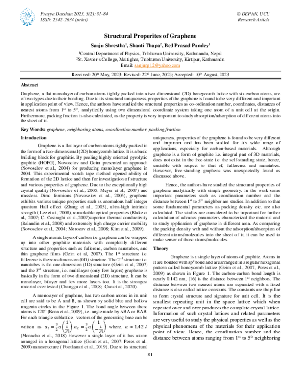 (PDF) Structural Properties of Graphene
