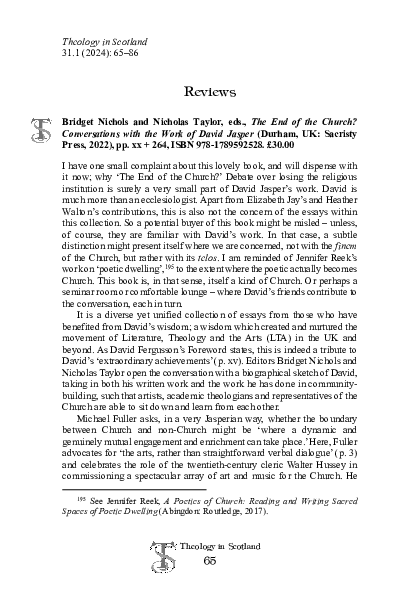 (PDF) The End of the Church? Conversations with the Work of David ...