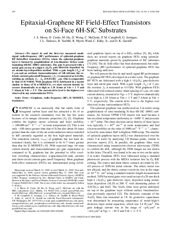 (PDF) Epitaxial-Graphene RF Field-Effect Transistors on Si-Face 6H-SiC ...
