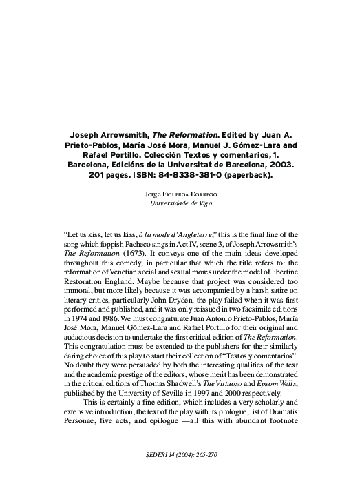 (PDF) Joseph Arrowsmith. 2003: The Reformation