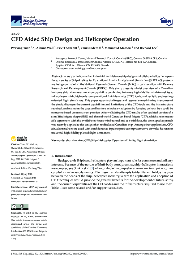 (PDF) CFD Aided Ship Design and Helicopter Operation