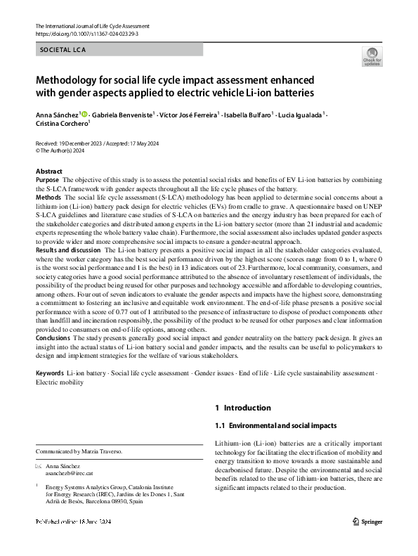 (PDF) Methodology for social life cycle impact assessment enhanced with ...