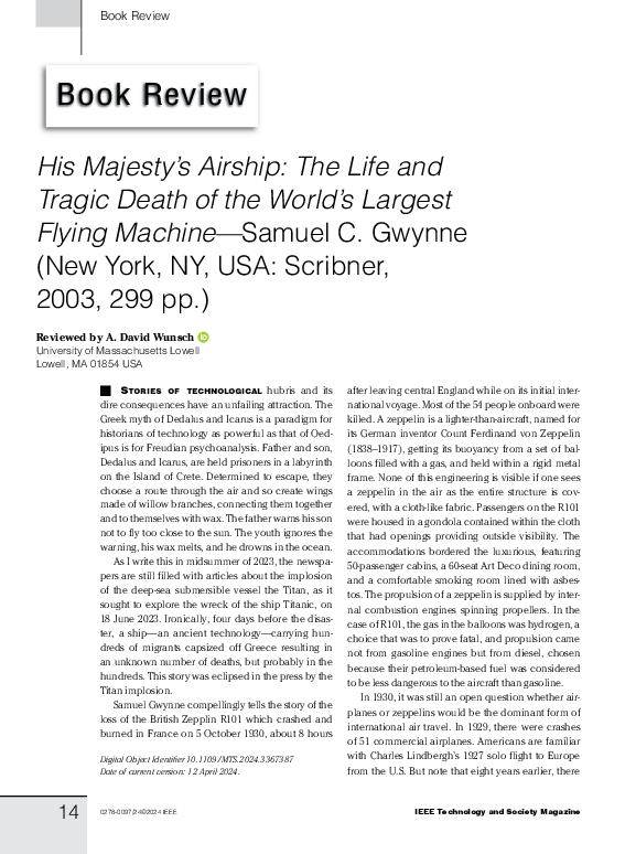 (PDF) His Majesty’s Airship: The Life and Tragic Death of the World’s ...