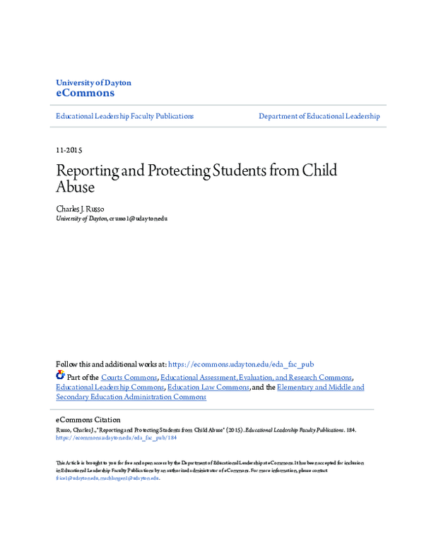 (PDF) Reporting and Protecting Students from Child Abuse