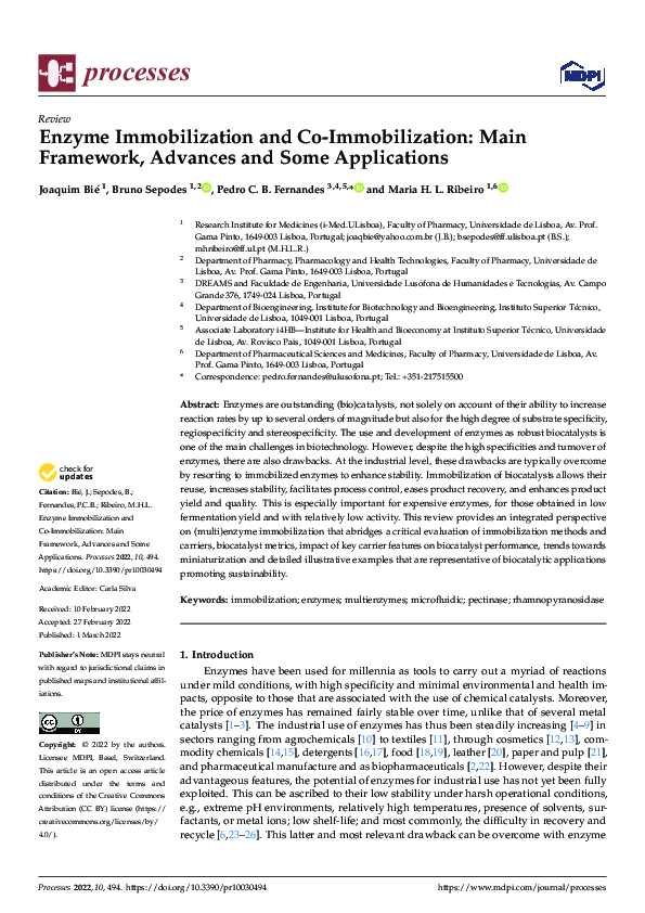 (PDF) Advances in Enzyme Immobilization Techniques