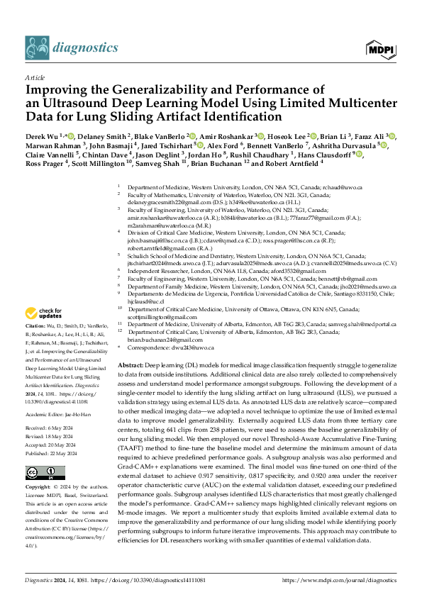 (PDF) Improving the Generalizability and Performance of an Ultrasound Deep Learning Model Using ...