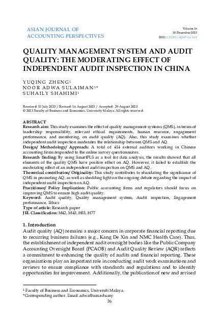 (PDF) Quality Management System and Audit Quality: The Moderating ...