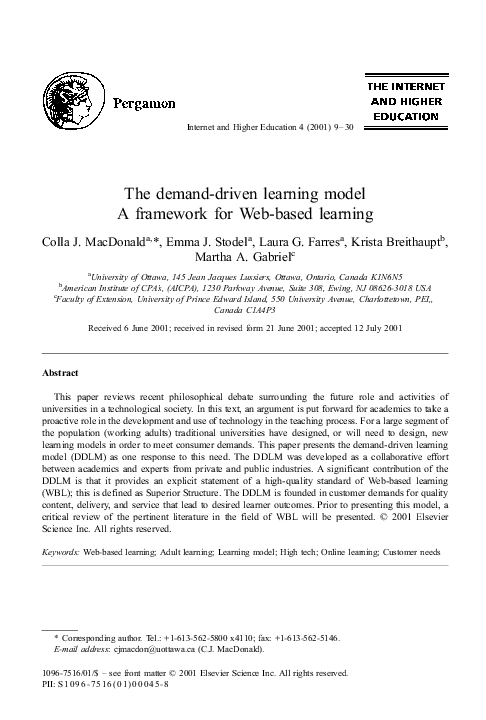 (PDF) The demand-driven learning model