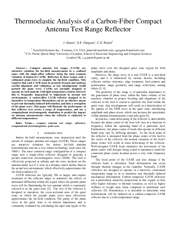 (PDF) Thermoelastic analysis of a carbon-fiber compact antenna test ...
