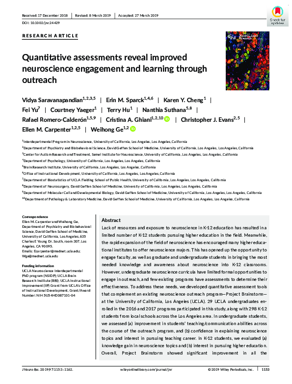(PDF) Quantitative assessments reveal improved neuroscience engagement ...