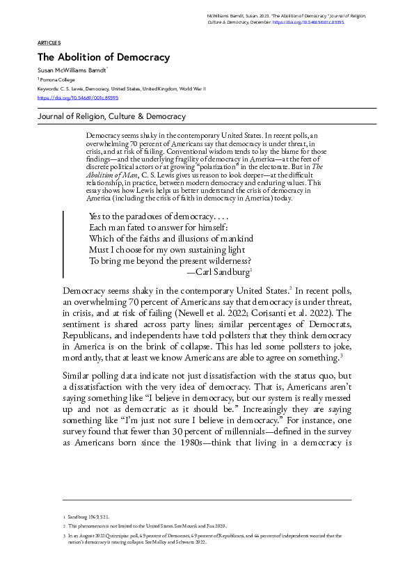 (PDF) The Abolition of Democracy
