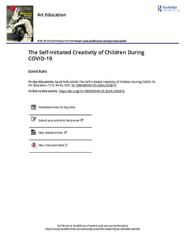 (PDF) The Self Initiated Creativity of Children During COVID 19