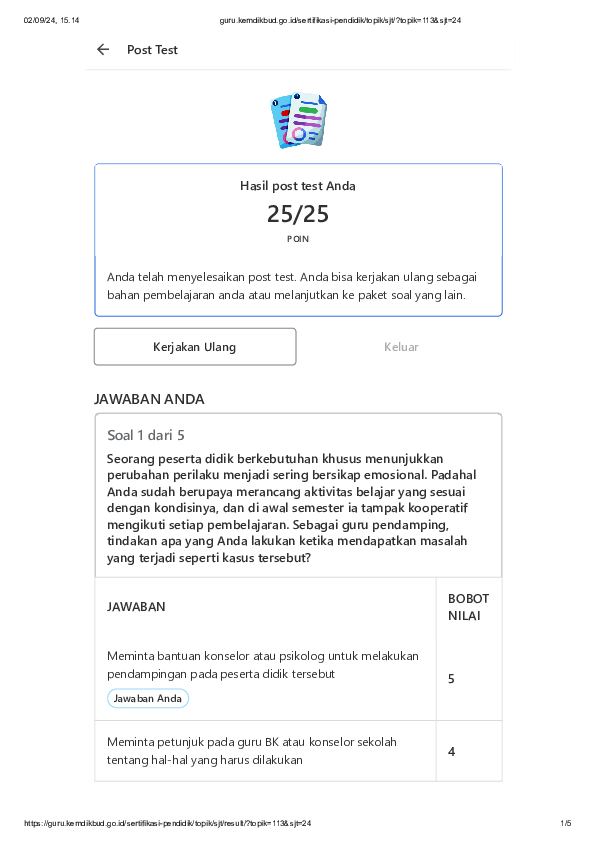(PDF) Hasil Post Test PPG Bagi Guru Tertentu Pengantar Pendidikan ...