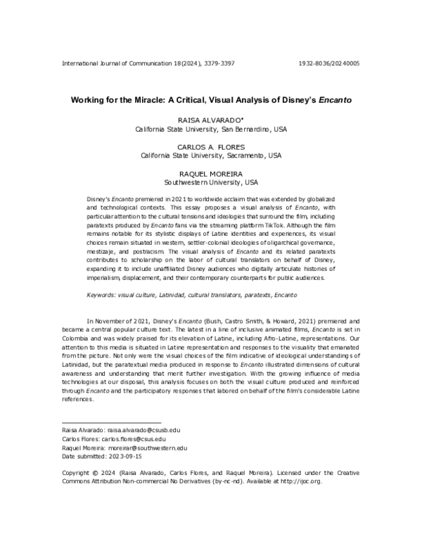 (PDF) Working for the Miracle: A Critical, Visual Analysis of Disney’s ...