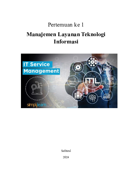 (PDF) Pertemuan ke 1 Manajemen Layanan Teknologi Informasi