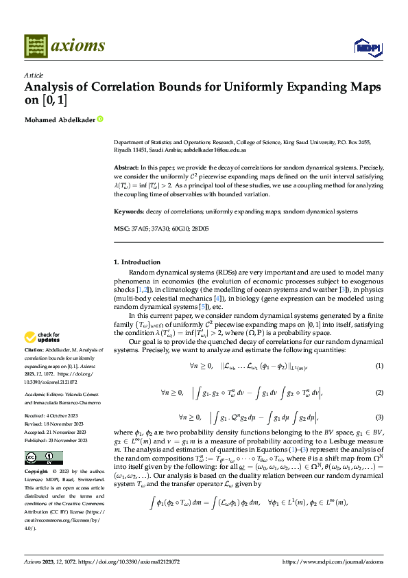 (PDF) Paper 1 Analysis of Correlation Bounds for Uniformly Expanding ...