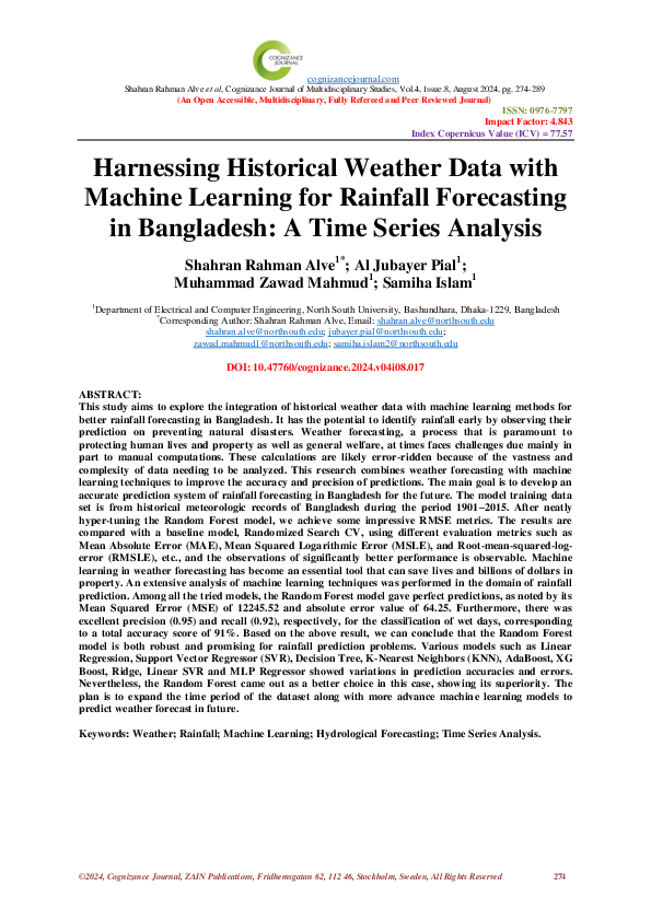(PDF) Harnessing Historical Weather Data with Machine Learning for ...