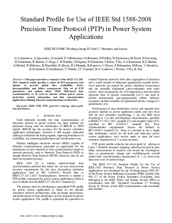 (PDF) Standard profile for use of IEEE Std 1588-2008 Precision Time ...