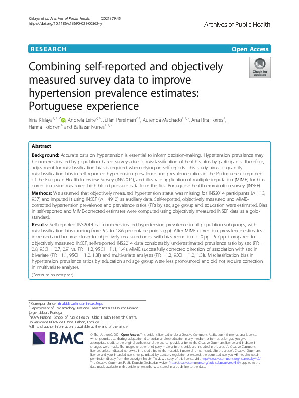(PDF) Combining self-reported and objectively measured survey data to ...