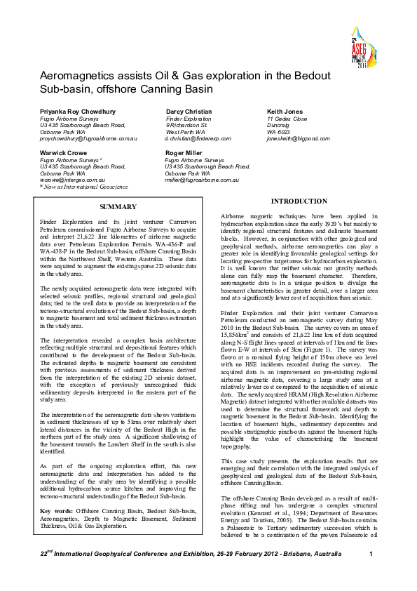 (PDF) Aeromagnetics assists Oil & Gas exploration in the Bedout Sub ...