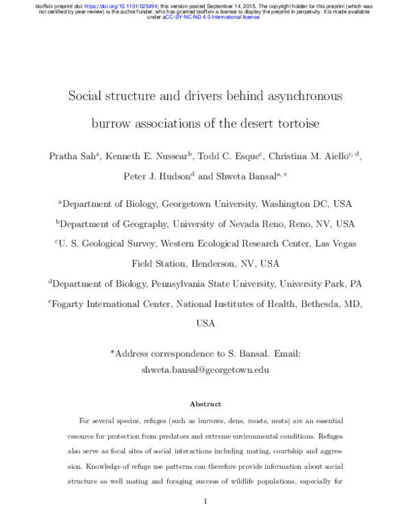 (PDF) Inferring social structure and its drivers from refuge use in the ...